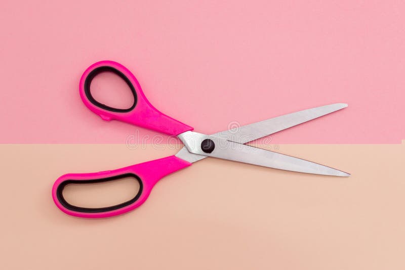Pink Scissors with Contrast Background Stock Photo - Image of tool ...