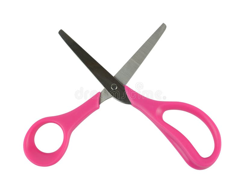 Pink Scissors on White Background Stock Photo - Image of business ...