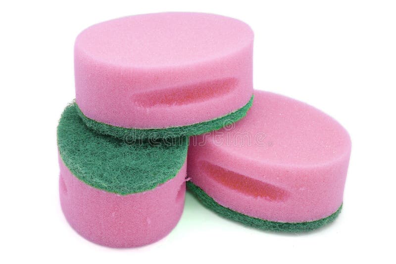 Pink Scourers stock image. Image of domestic, abrasive - 28235467