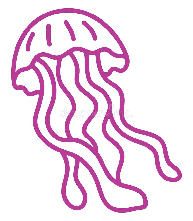 Pink jellyfish, icon stock vector. Illustration of pacific - 261059342