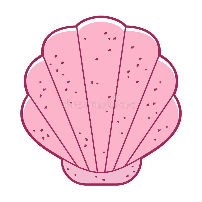 Pink Sea Shell. Vector Cartoon Isolated on White Background Stock ...