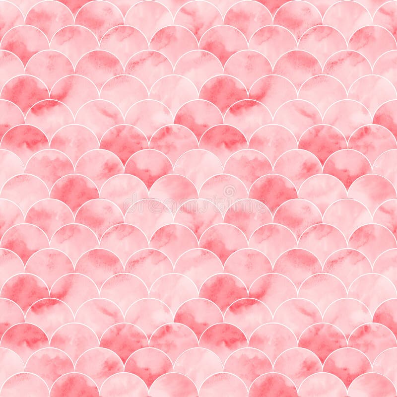 Pink Sea Wave Geometric Texture. Fish Scale Seamless Pattern. Print for ...