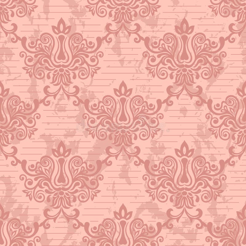 Pink Seamless Damask Pattern Stock Vector - Illustration of beautiful ...
