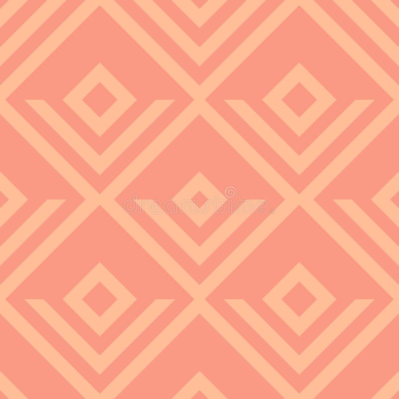Pink Seamless Geometric Pattern, Peach Shade of Pantone Color 2024 for ...