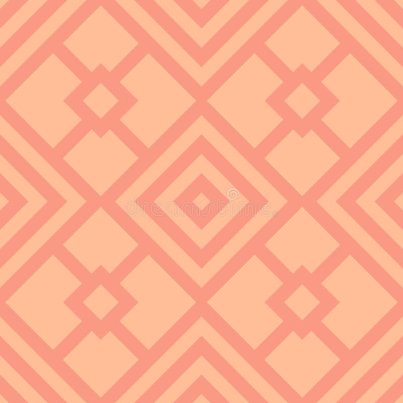 Pink Seamless Geometric Pattern, Peach Shade of Pantone Color 2024 for ...