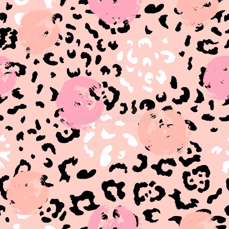 Pink Seamless Pattern with Leopard`s Spots Stock Vector - Illustration ...