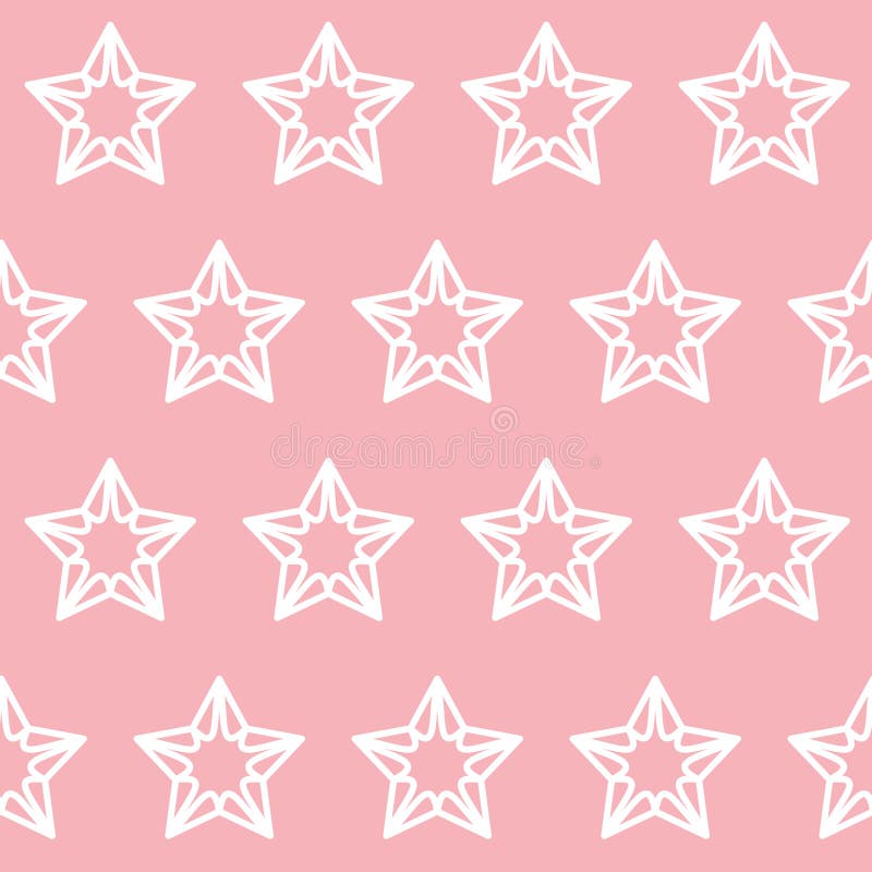 Pink Seamless Pattern Star Cosmos, Decorative Textile and Wrapping ...