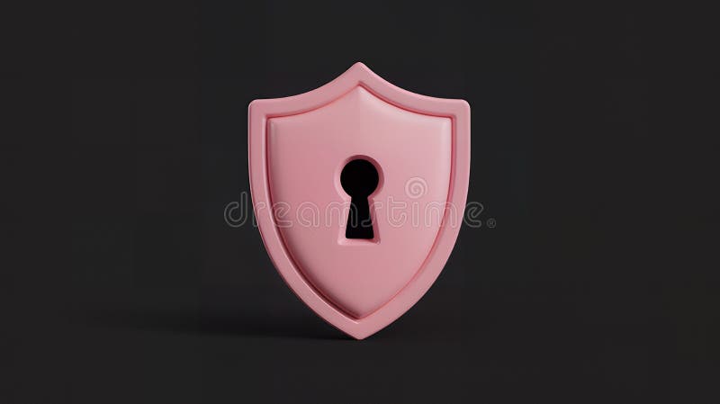 Pink Security Shield with Keyhole: Digital Protection and Data Safety ...