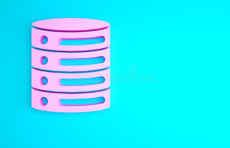 Pink Server, Data, Web Hosting Icon Isolated on Blue Background ...