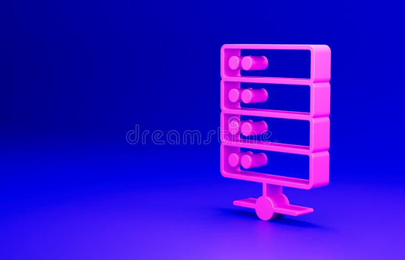 Pink Server, Data, Web Hosting Icon Isolated on Blue Background ...
