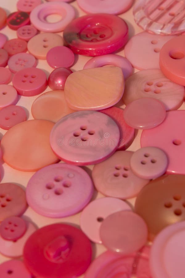 Pink Sewing Buttons Background Stock Photo - Image of color, closeup ...