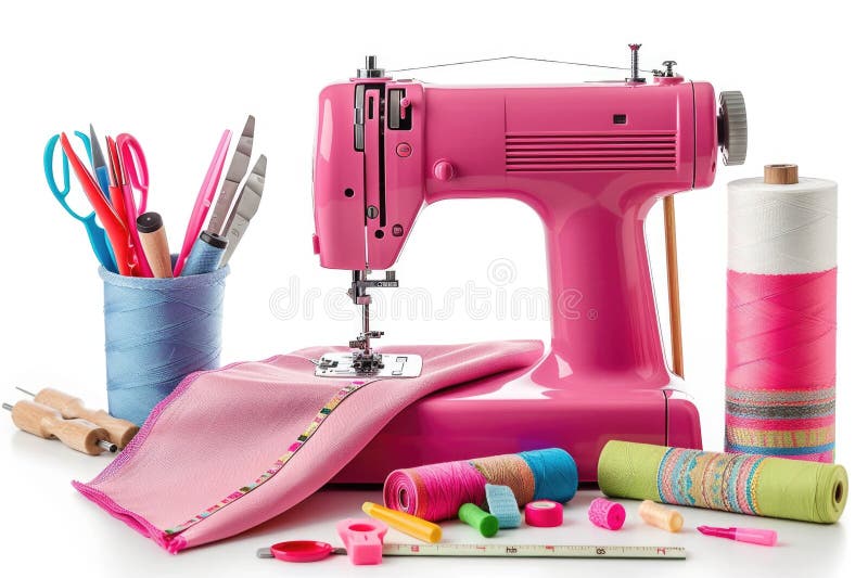 A Pink Sewing Machine Placed on a Table, Ideal for Craft and DIY ...