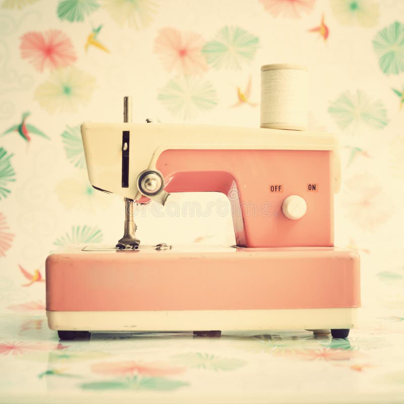 Pink Sewing machine stock photo. Image of life, home - 42471662