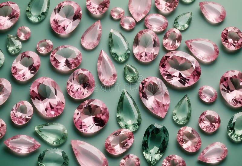 Pink Shaped Crystal Accessories Accessory Gemstone Stock Illustration ...