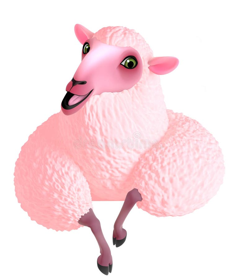 Pink sheep stock illustration. Illustration of vertebrate - 44032367