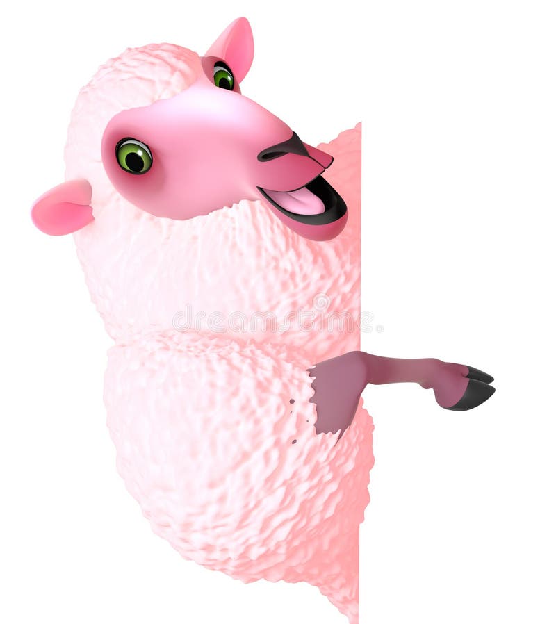 Pink sheep stock illustration. Illustration of mutton - 44032383
