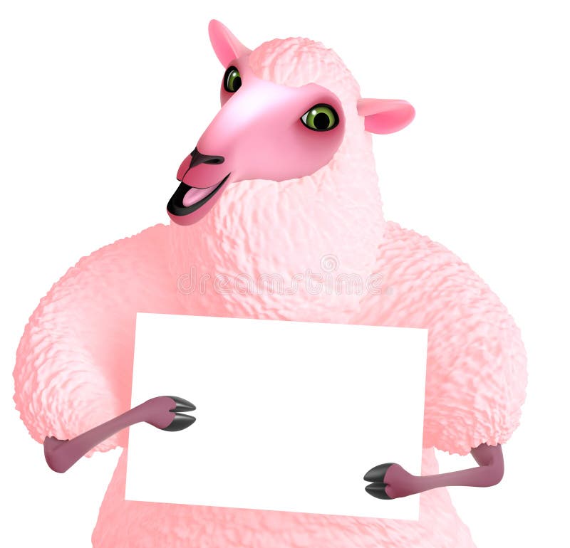 Pink sheep stock illustration. Illustration of poster - 44032392