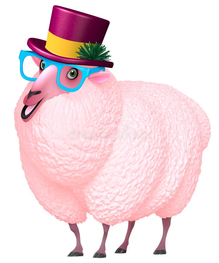 Pink sheep stock illustration. Illustration of lamb, fluffy - 44032363
