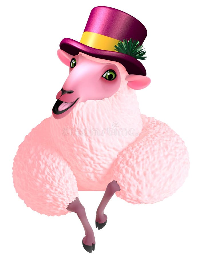 Pink sheep stock illustration. Illustration of white - 44032423