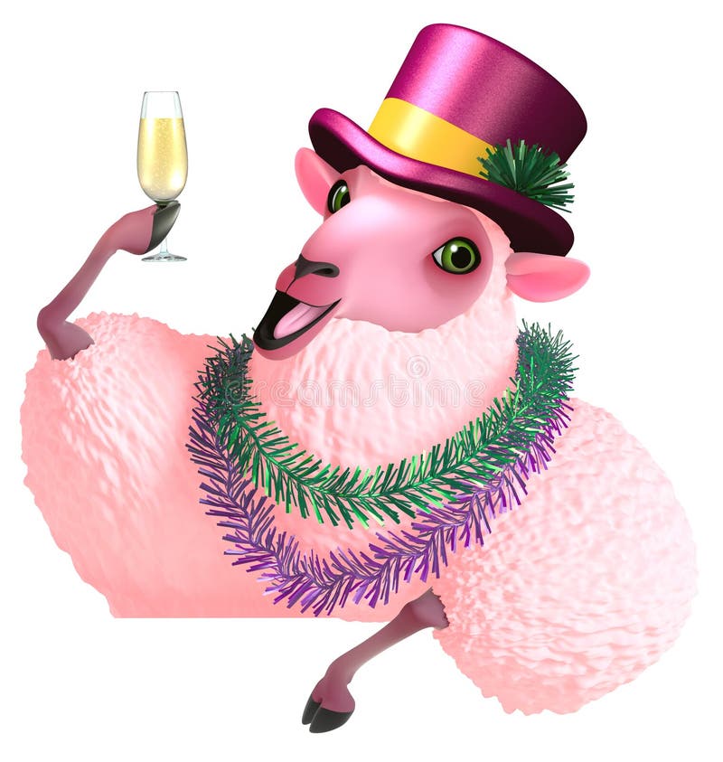 Pink sheep stock illustration. Illustration of fluffy - 44032395
