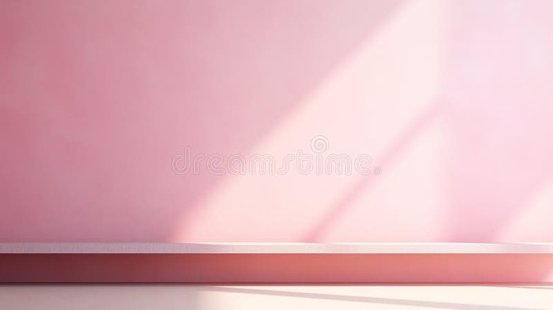 Pink Shelf with Light and Shadow on Pink Wall. Generative AI Stock ...