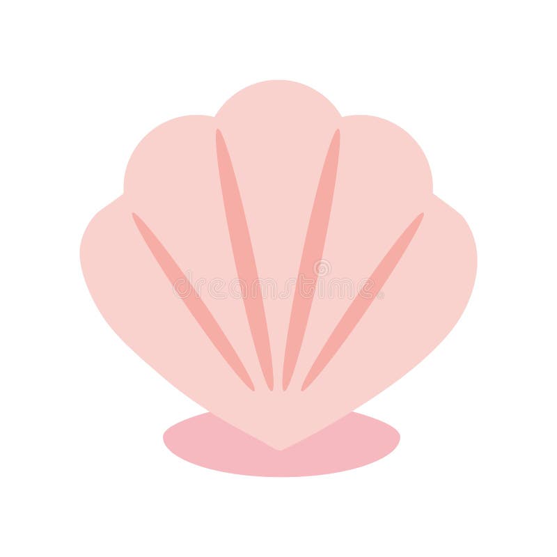 Cute Pink Sea Shell. Hand Drawn Illustration Vector. Stock Illustration ...