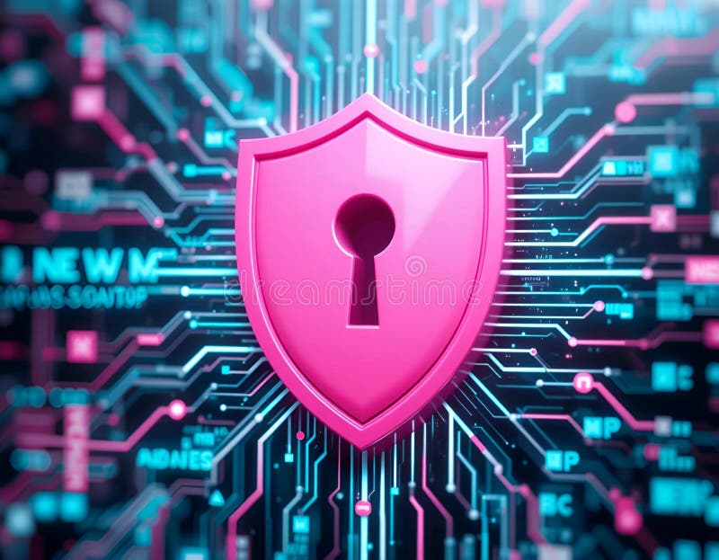 A Pink Shield with a Keyhole in the Middle. Cybersecurity Concept Stock ... A Pink Shield with a Keyhole in the Middle. Cybersecurity Concept Stock ...