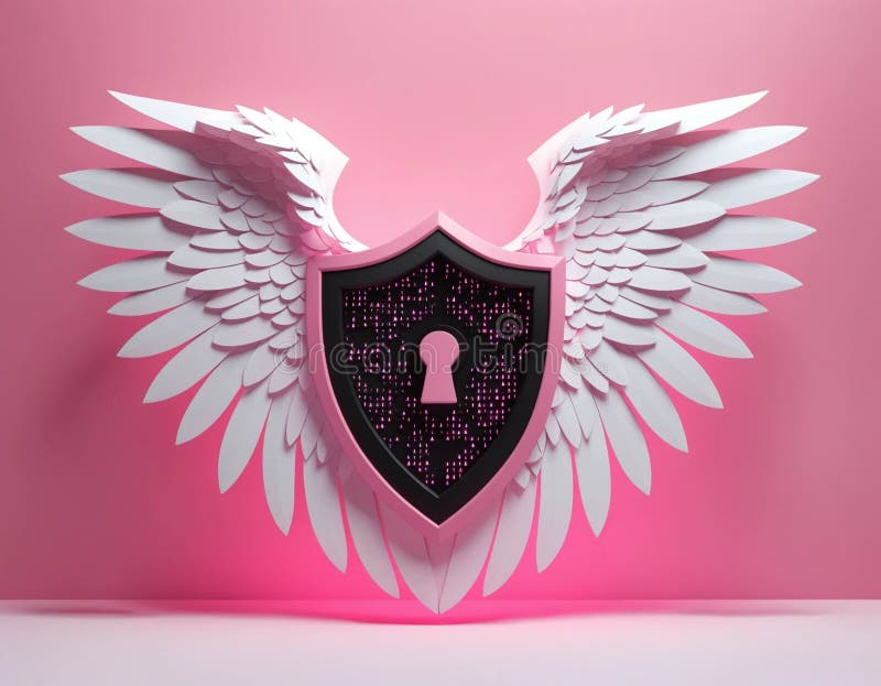A Pink Shield with a Keyhole in the Middle. Stock Illustration ...