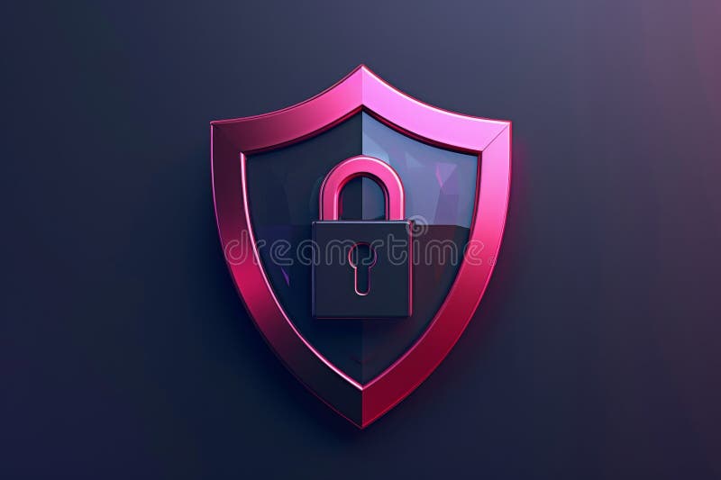 A Pink Shield with a Keyhole in the Middle. Cybersecurity Concept Stock ...
