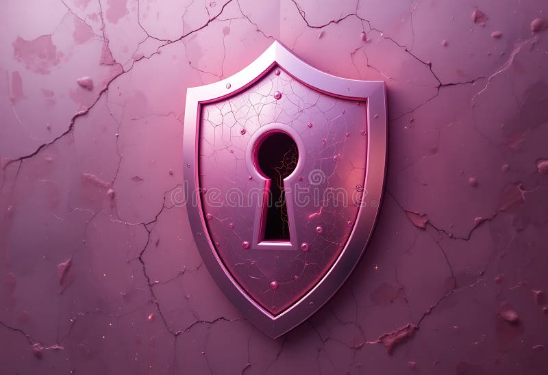 Pink Shield with Keyhole: Securing Digital Privacy Stock Illustration ...