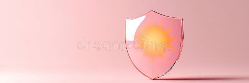 Pink Shield Protecting from Harm Representing Safety Security and Sun ...