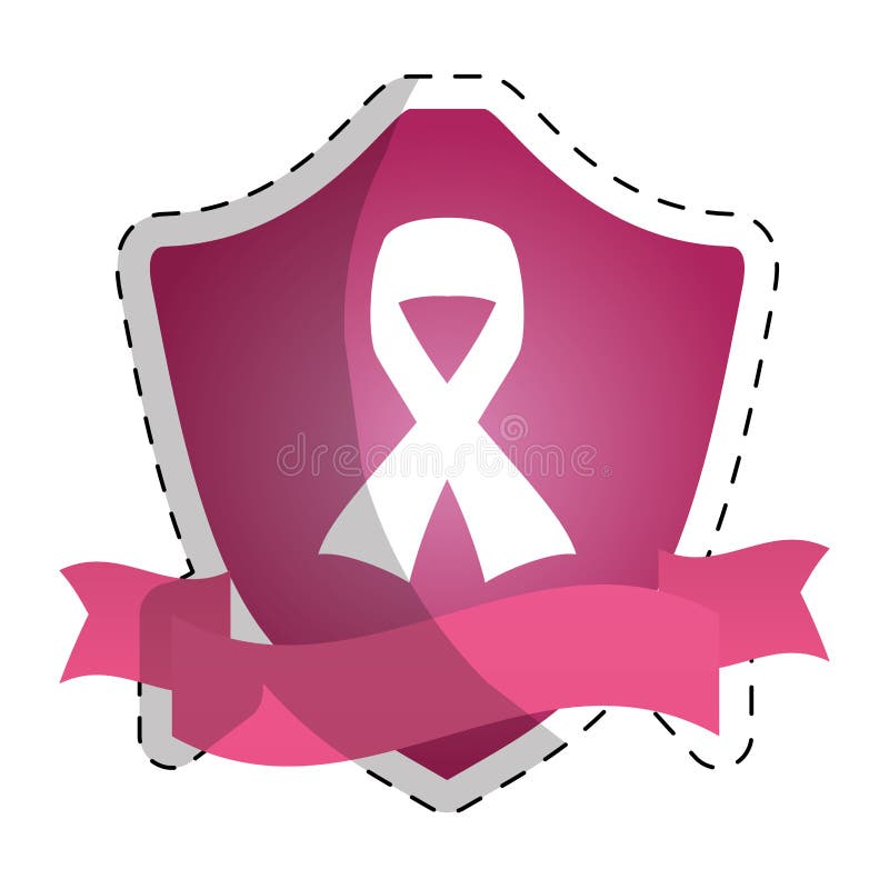 Pink Shield and Ribbon Icon Image Stock Illustration - Illustration of ...
