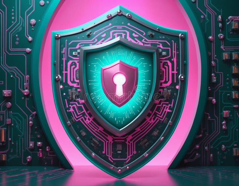 Pink Shield, a Symbol of Protection and Security AI Generated. Stock ...