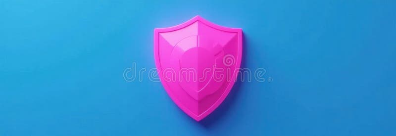 Pink Shield Symbolizing Protection and Security on Blue Background ...