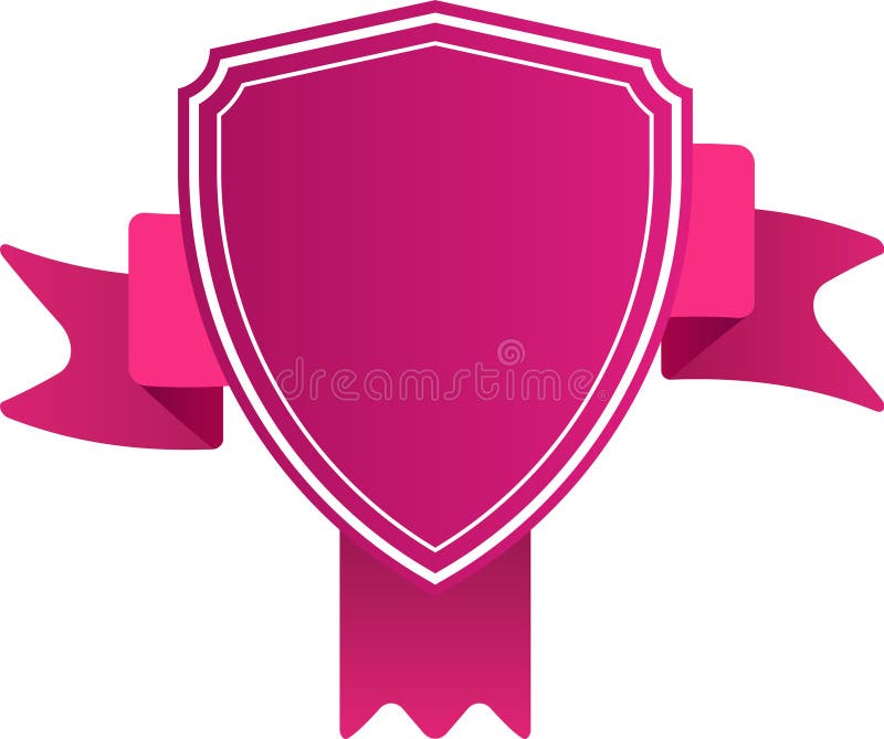 Pink Shield with White Border Featuring a Horizontal Pink Ribbon ...