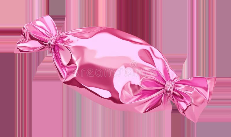 Pink Shiny Candy Wrapper with Tied Ends, Sweet Packaging Concept Stock ...