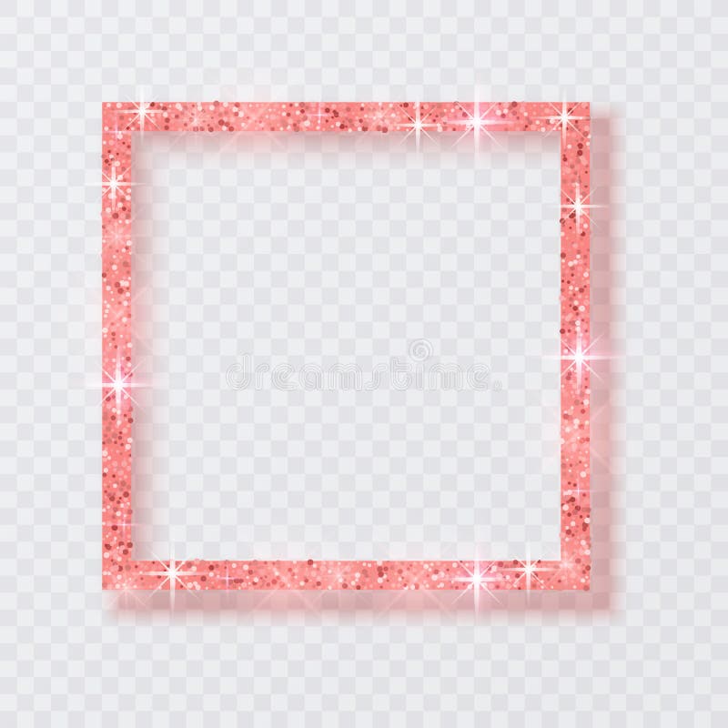 Pink Shiny Frame on a Transparent Background. Vector Illustration Stock ...