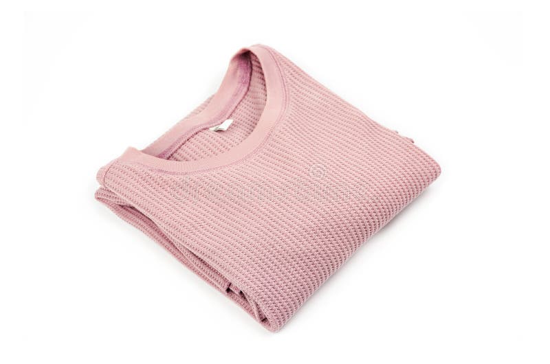Pink Folded Fabric Isolated Stock Photo - Image of knitwear, folded ...