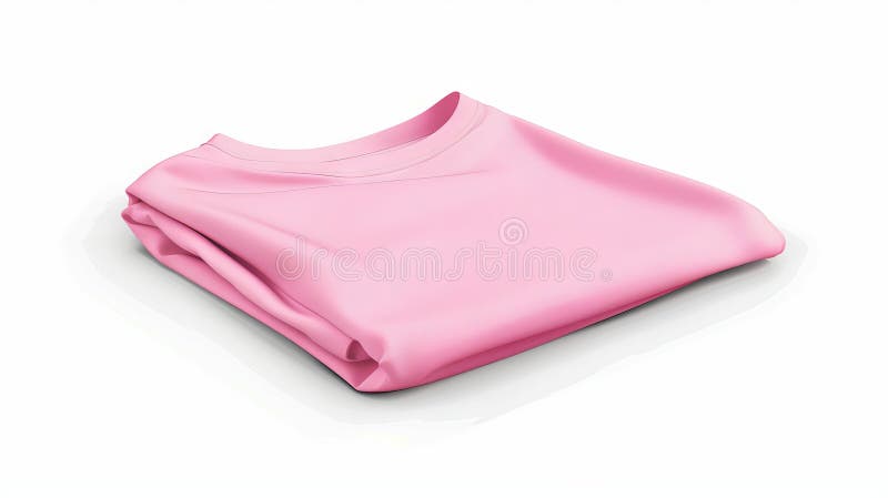 A Pink Shirt Folded on a White Background Stock Photo - Image of ...