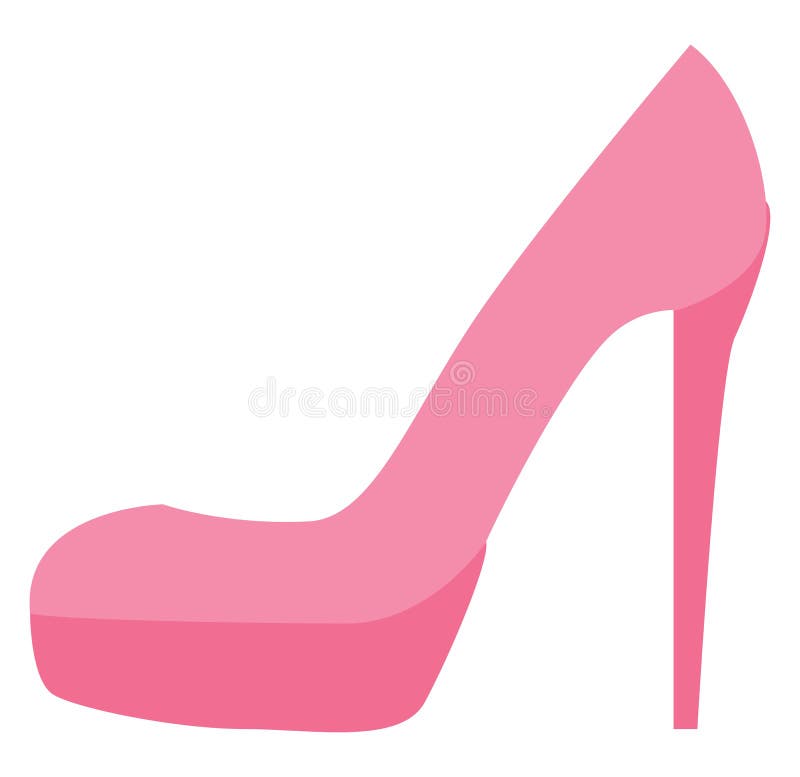 Pink Shoe with Thin High Heel, Icon Stock Vector - Illustration of ...