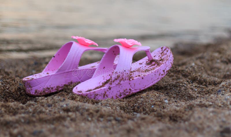 Pink shoes on sand beach stock photo. Image of fashion - 27523814