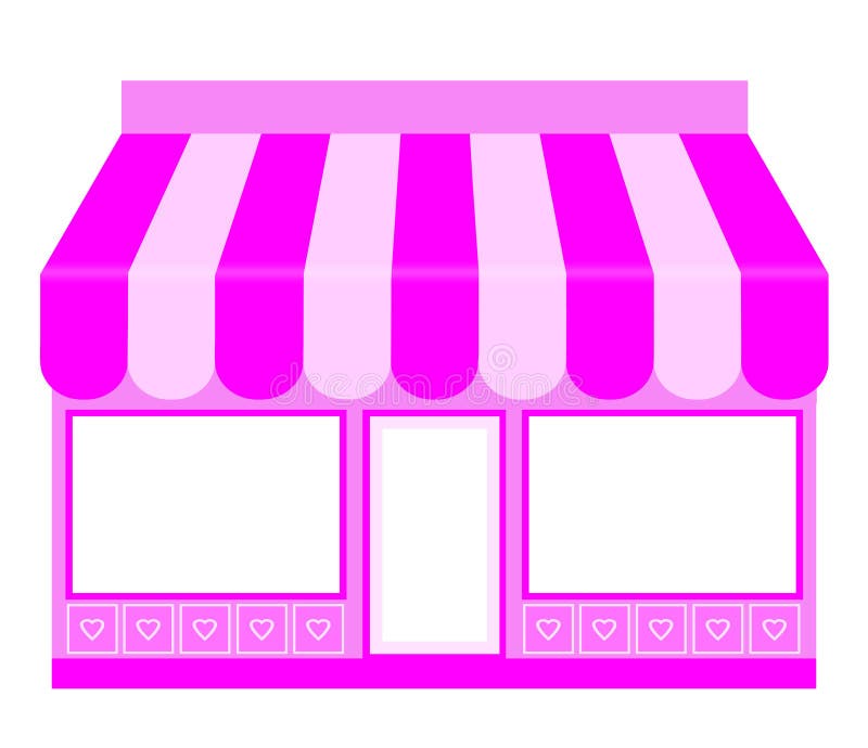 Pink Shop Shelf Hanging on Wall for Mockup. Valentines Theme Design ...