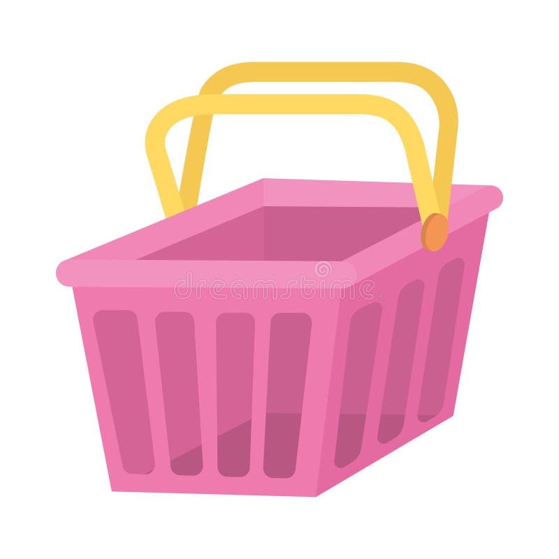 Pink shopping basket stock vector. Illustration of simple - 273123696