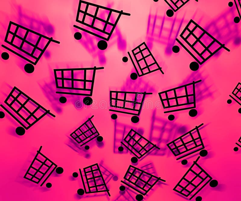 Pink Shopping Cart Background Stock Image - Image of healthy, pineapple ...