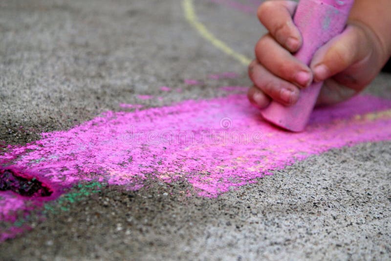 Pink Sidewalk Chalk stock image. Image of kids, drawing - 66170055