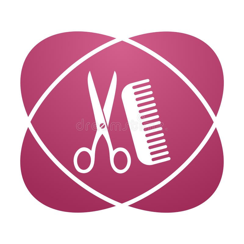Comb and Scissors Icons Set Stock Vector - Illustration of barber ...