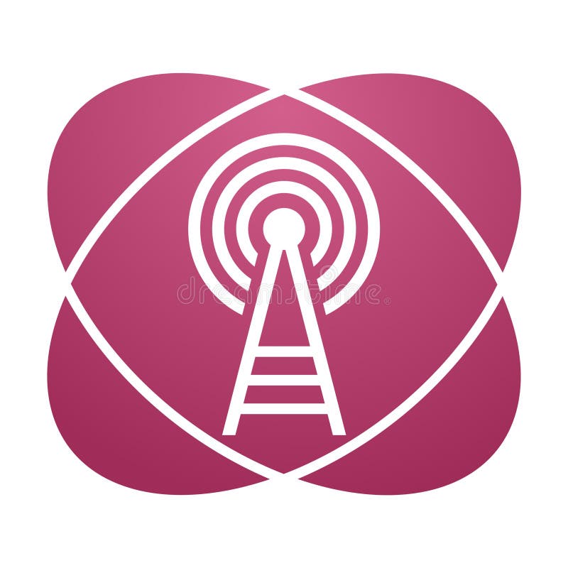 Pink sign transmitter stock vector. Illustration of communication ...