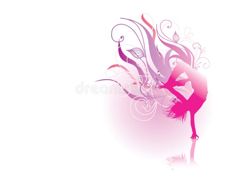 Pink silhouette dancer stock vector. Illustration of flower - 19575913