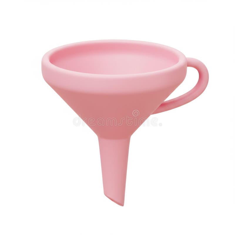 Pink Silicone Funnel with Handle on White Background Stock Illustration ...