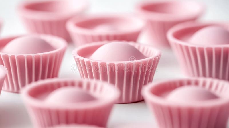 Pink Silicone Muffin Baking Molds on White Background Stock Photo ...